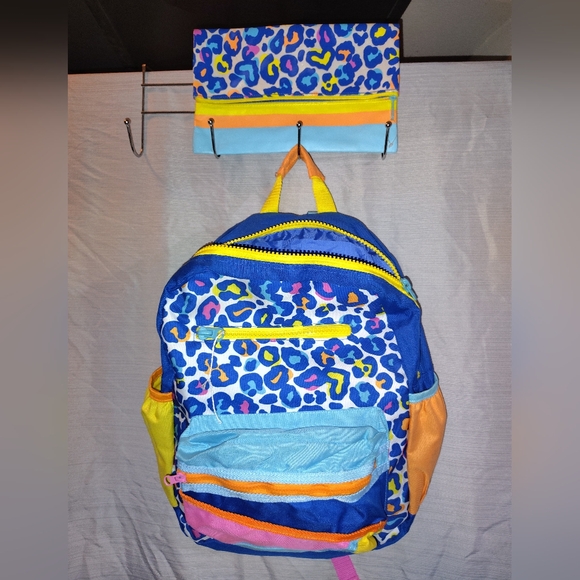 Bags | Colorful Leopard Print Kids Backpack Set | Poshmark